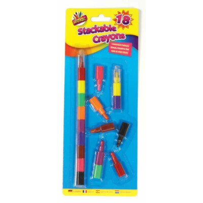 Stackable Crayons Colouring Pens x 18 Kids Art Craft Colour Change Fun ...