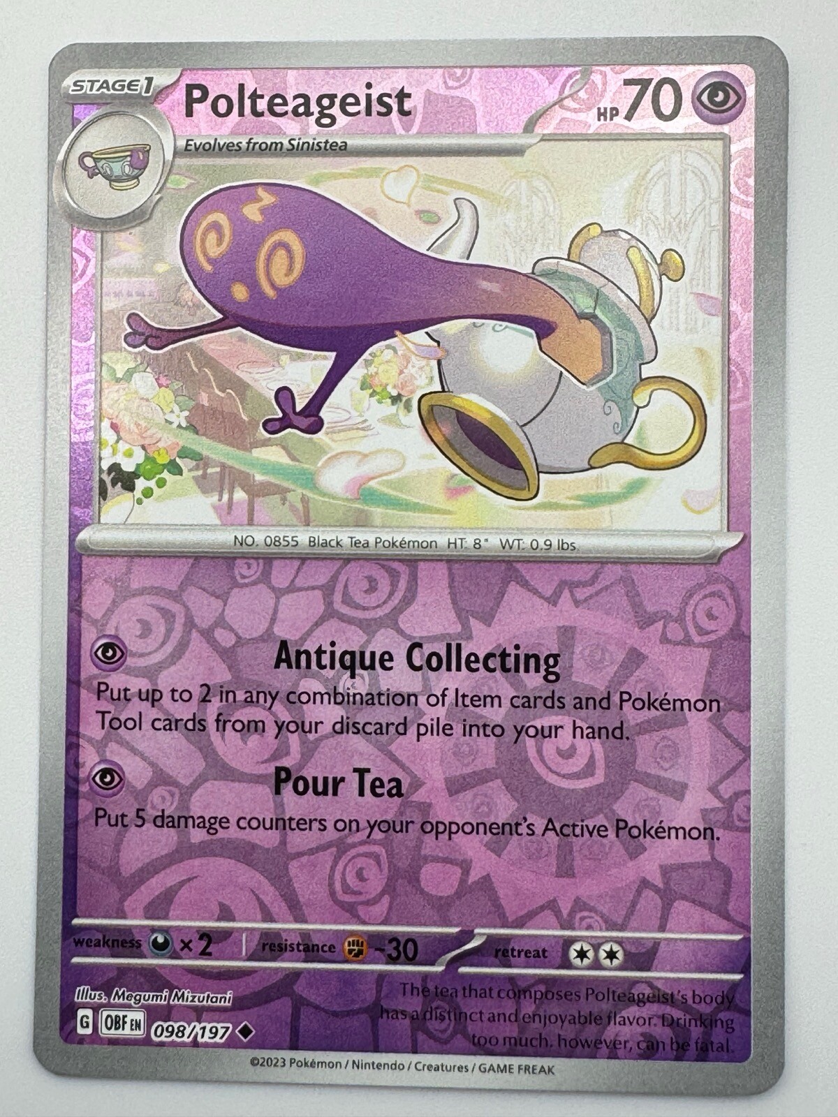 Pokemon TCG Card Obsidian Flames 098/197 Reverse Holo Polteageist | eBay