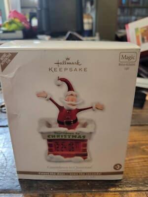 Hallmark Countdown to Christmas Santa Clock Keepsake Ornament 2010 w ...