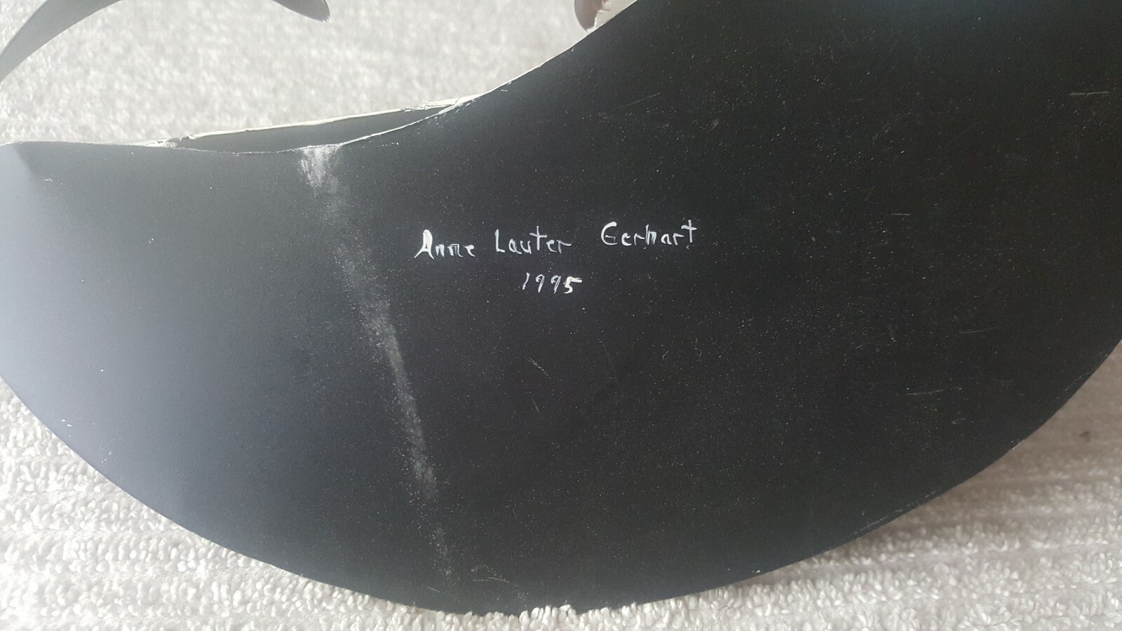 Vintage tin folk art cat HAND PAINTED Anne Lauter Gerhart BERKS COUNTY ...