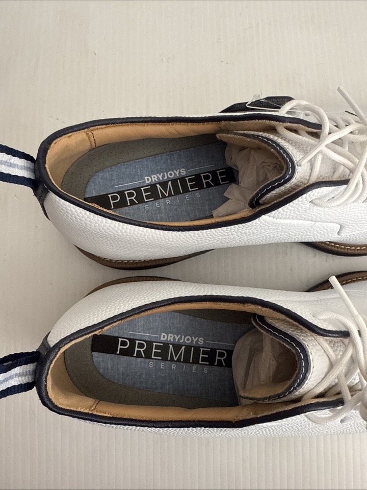 NEW FootJoy DryJoys Premiere Field Golf Shoes 54396 - White/Navy - 11 M ...