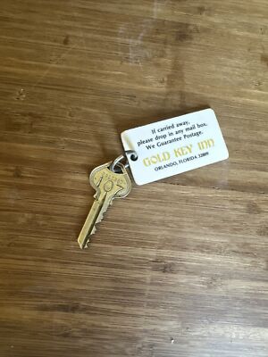 GOLD KEY INN Motel Hotel Room# 107- Room Key Fob & Key Orlando FL RARE ...