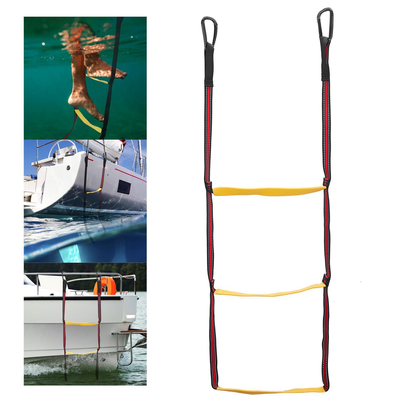 3 Step Marine Rope Ladder Boarding Ladder for Canoeing Motorboat Kayak ...