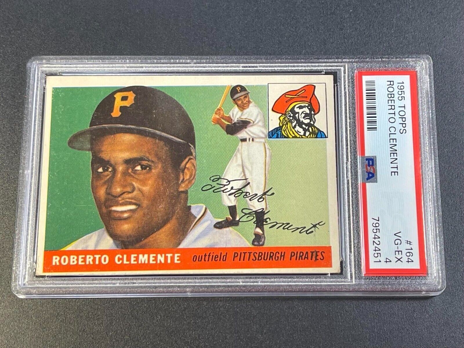 ROBERTO CLEMENTE 1955 TOPPS #164 VINTAGE ROOKIE CARD RC VG-EX PSA 4 ...