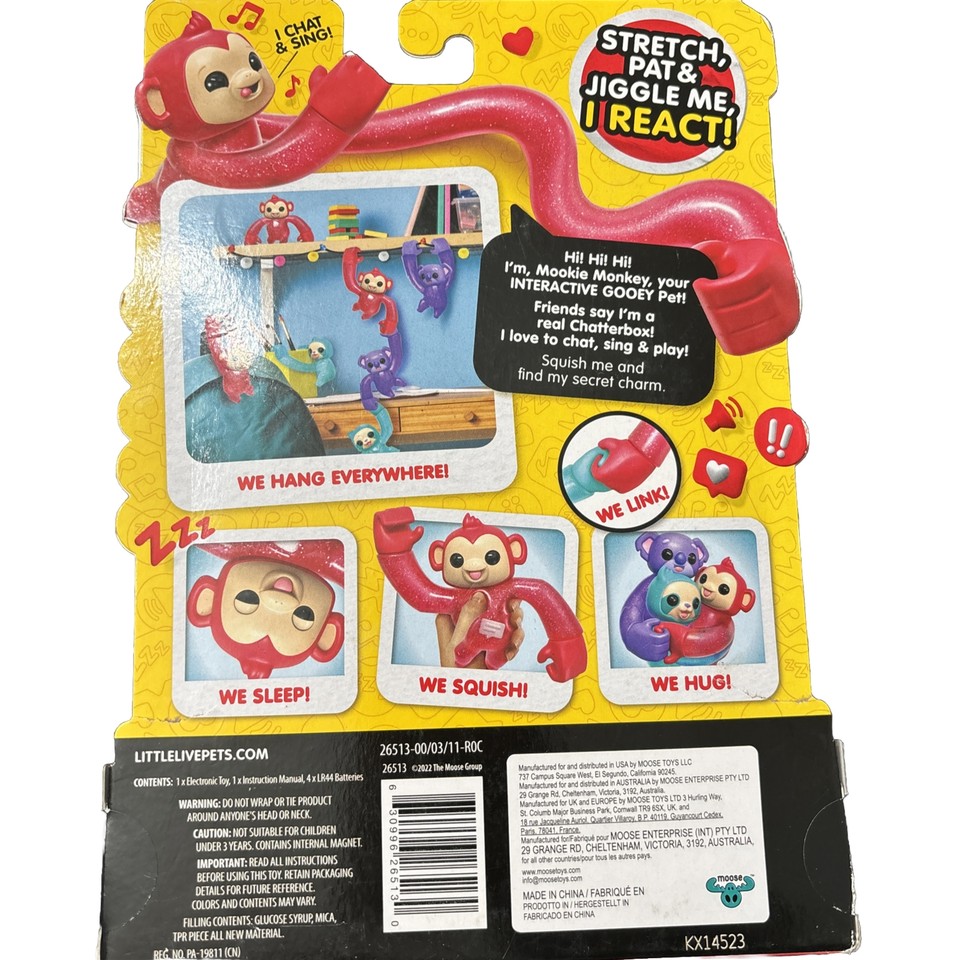 Little Live Pets Hug n' Hang Zoogooz - Mookie Monkey. an Interactive ...