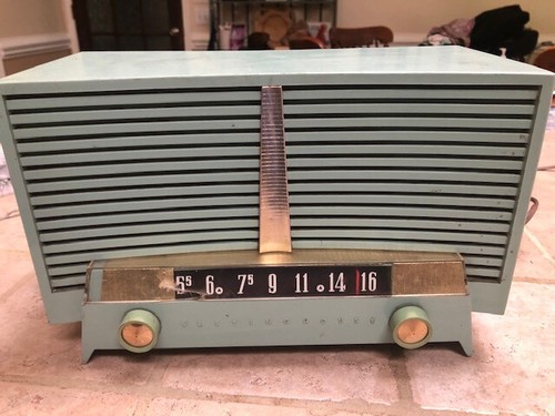 Vintage Westinghouse tube radio dual speaker Green model H-438T5 | eBay