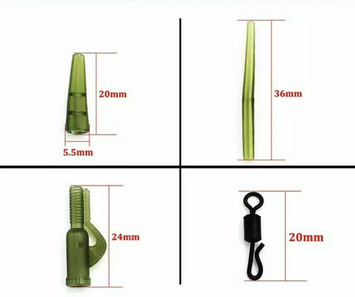 40pc Fishing Tackle Carp lead clips Quick Change swivels Anti Tangle ...