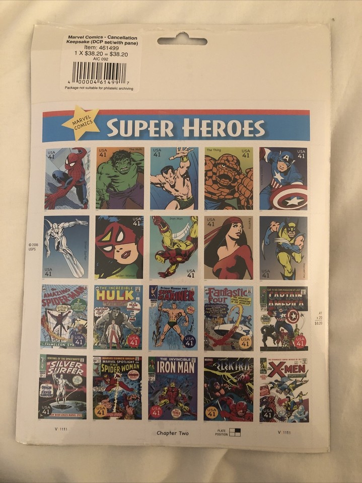 US MARVEL COMICS Cancellation Keepsake (DCP set/with pane) Super Heroes ...