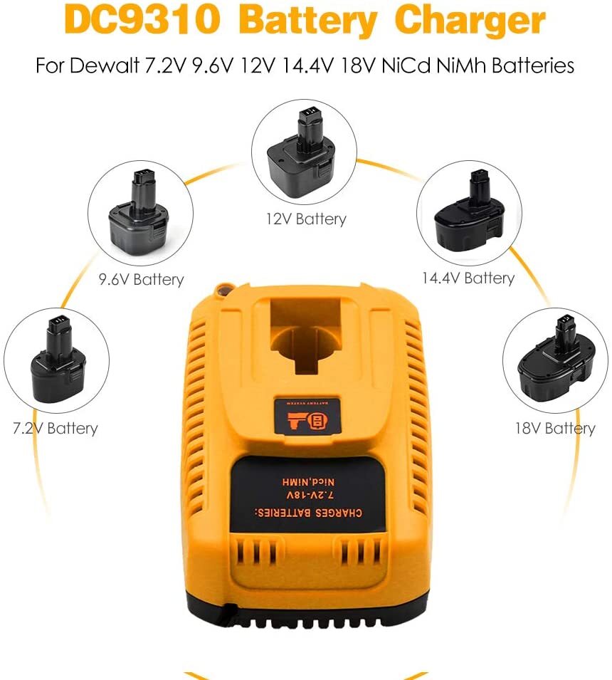 2PACK 14.4V For DEWALT DC9091 Battery /Charger DW9091 DW9094 DE9091 ...