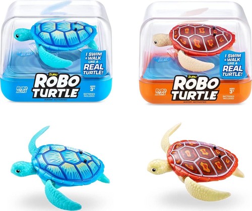 ROBO ALIVE Robo Turtle Robotic Swimming Turtle (Orange + Blue) By ZURU ...