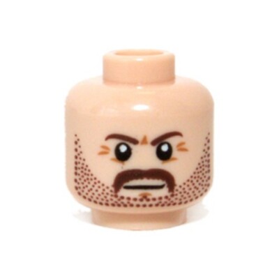 LEGO - Minifig, Head Beard Stubble, Moustache, Brown Eyebrows Pattern ...