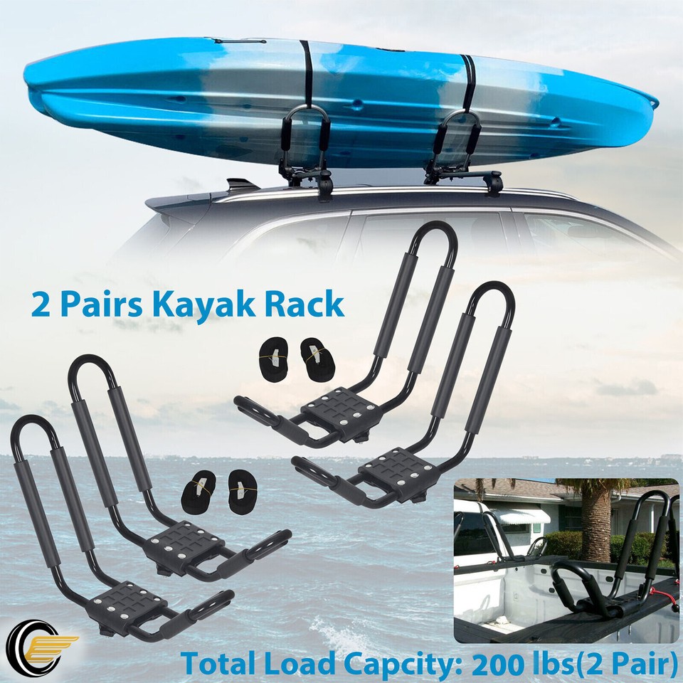 2 Pair Universal Kayak Canoe Roof Rack For SUV Car Top Mount Carrier ...