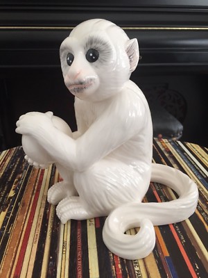 PORCELAIN CERAMIC WHITE CAPUCHIN MONKEY — As seen at Elvis Presley's ...