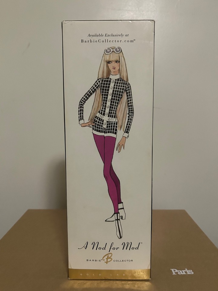 MATTEL 2003 BARBIE GOLD LABEL A NOD FOR MOD BARBIE DOLL C6261 NRFB! | eBay