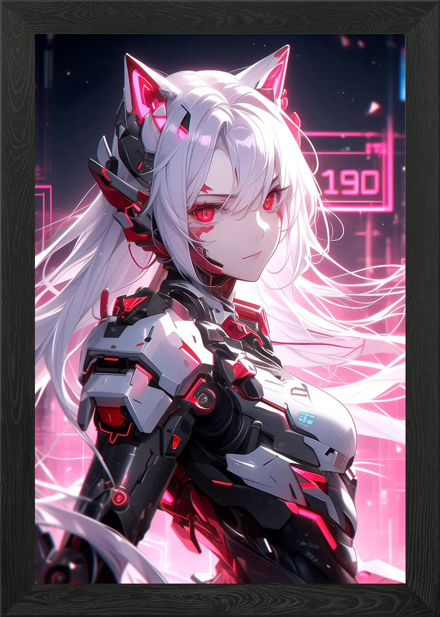 Cyborg Anime Girl Framed Wall Art Poster Canvas Print Picture | eBay UK
