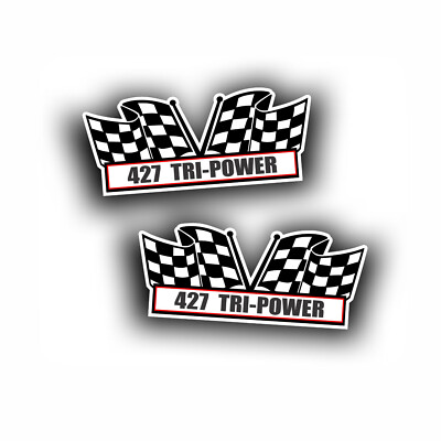 427 Tri Power Decal fit Chevy Ford Cobra 3x2 Carb Six Pack Muscle Car ...