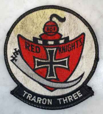 Vintage Genuine RED KNIGHTS TRARON THREE Navy Military Patch. Training ...