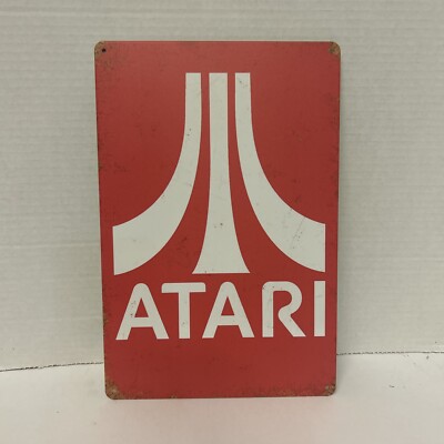 Atari tin sign retro rustic look gameroom man cave arcade machine ...