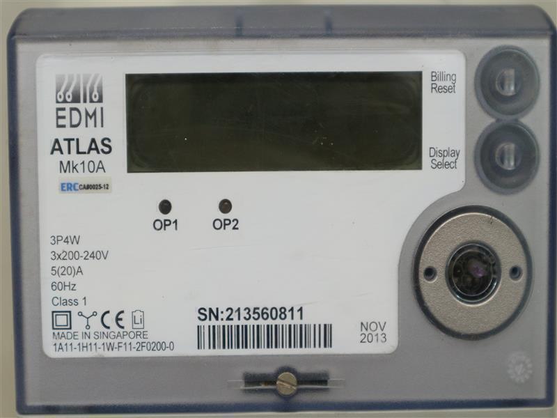 EDMI ATLAS MK10A 1A11-1H11-1W-F11-2F0200-0 Meter 3P4W 3x200-240V 60Hz ...