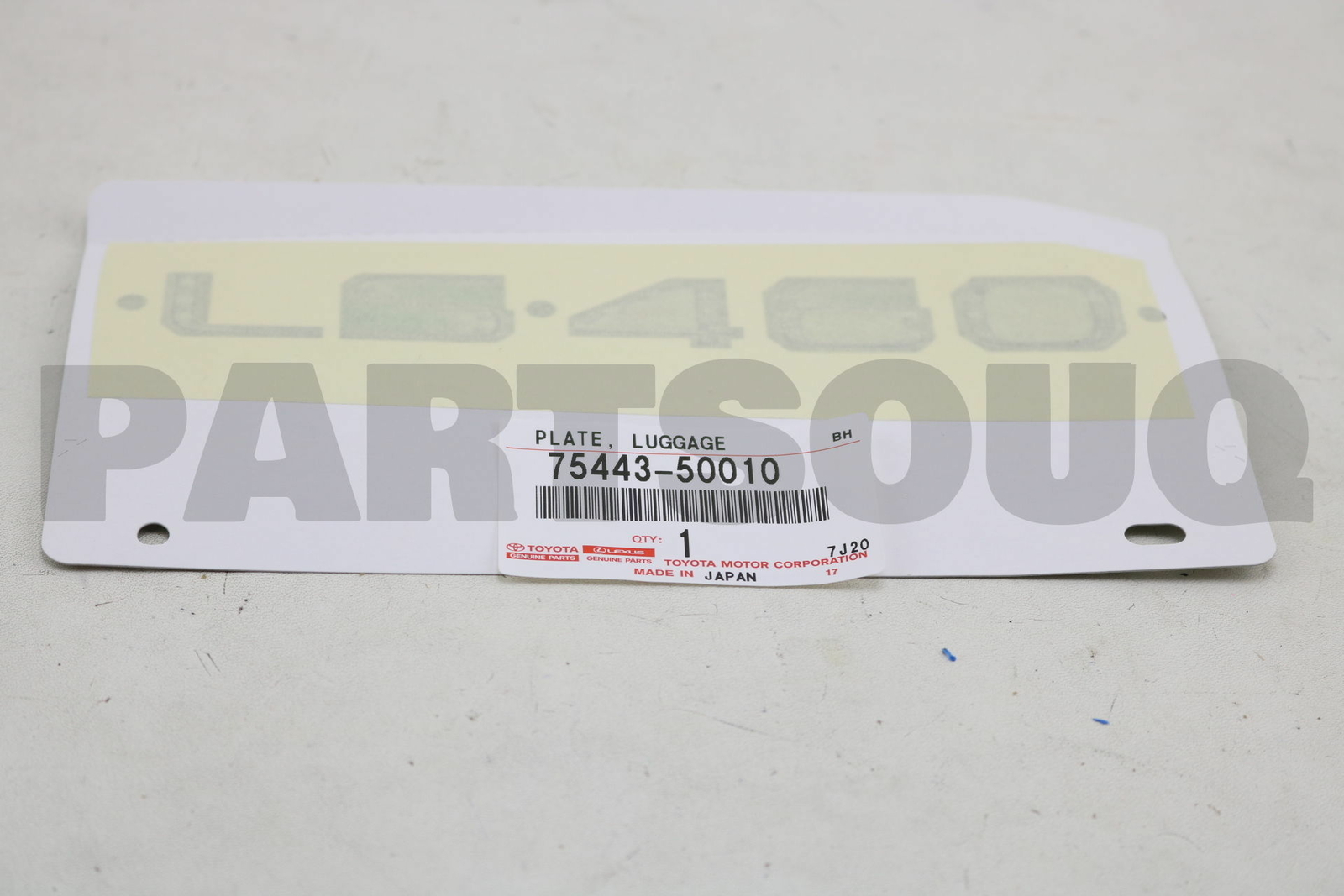7544350010 Genuine Toyota PLATE, LUGGAGE COMPARTMENT DOOR, NO.3 75443 ...