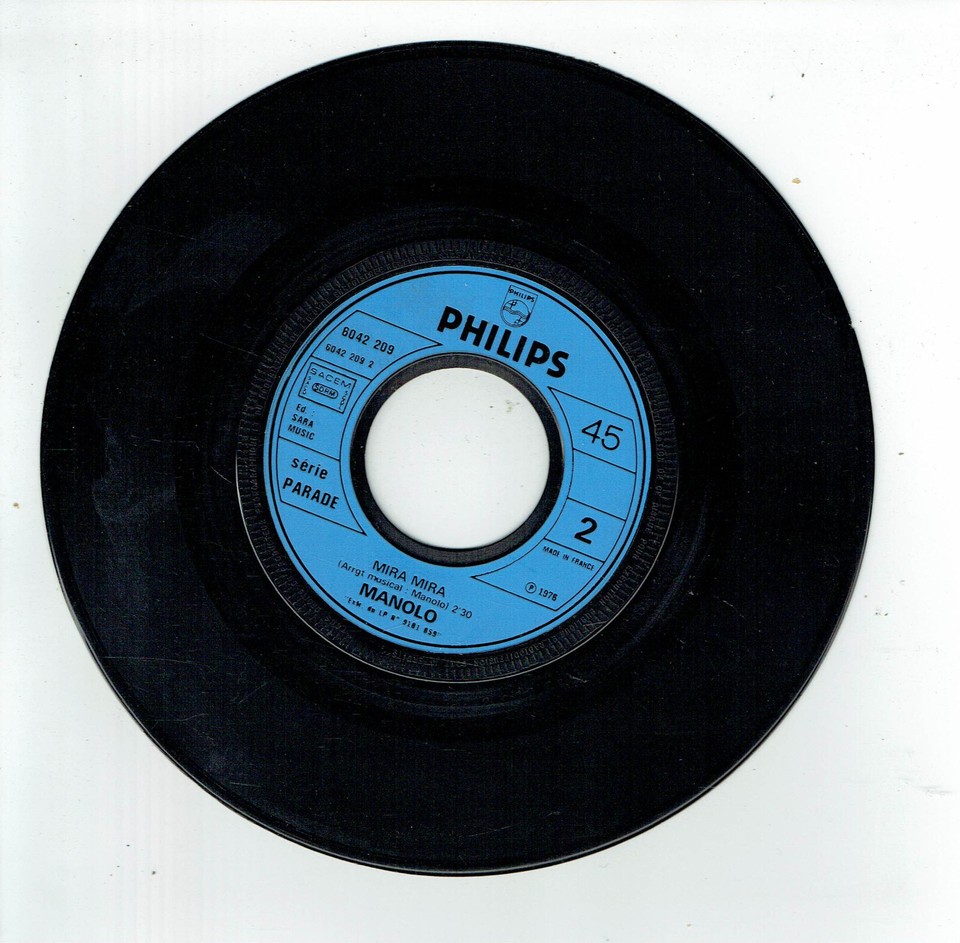 Manolo Guitar Vinyl 45 RPM 7" Moritas Moras - Mira Mira - Philips 6042 ...