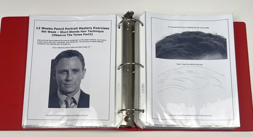 Pencil Portrait Mastery 12-Week Course Binder How-To Draw Guide Realism ...