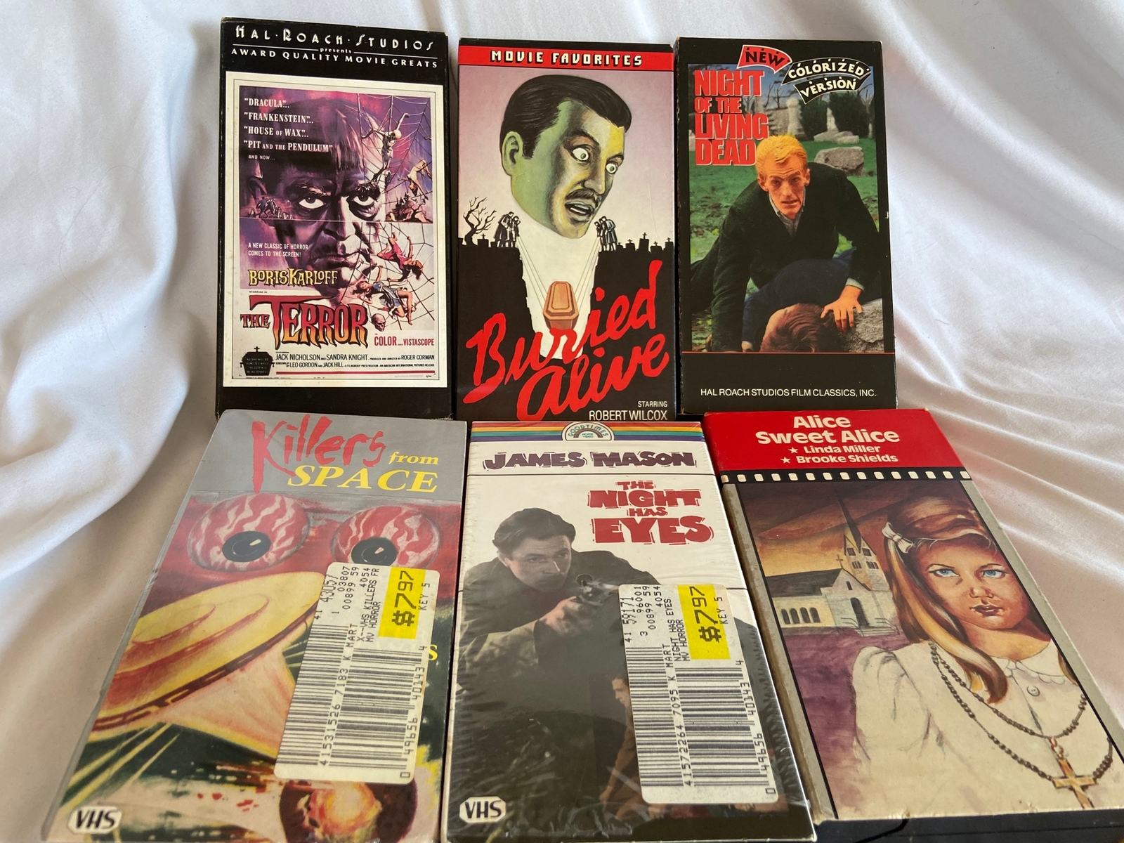 Lot of 6 Vintage Horror Movies VHS Tape Killers Night Dead Terror ...