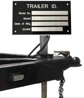 Aluminum Trailer ID Tag Vin Plate Serial GVWR Medical Blank New Free ...
