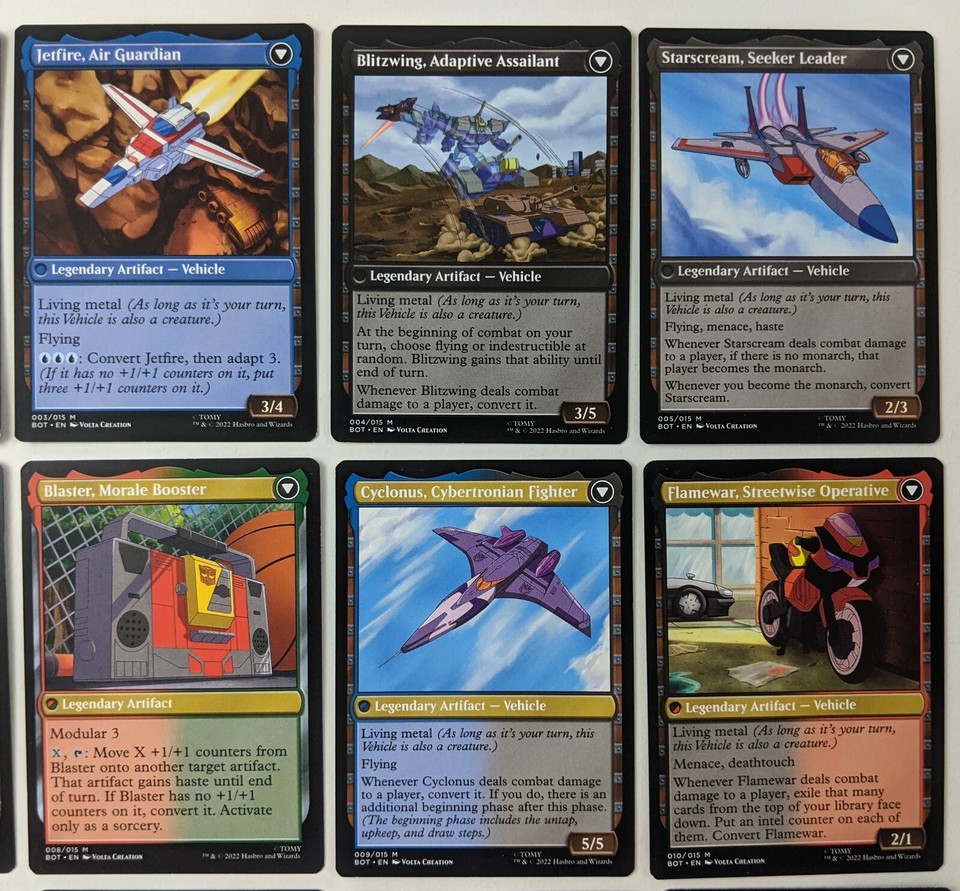 Transformers MTG Complete Set 17 Card Magic the Gathering BOT Universes ...