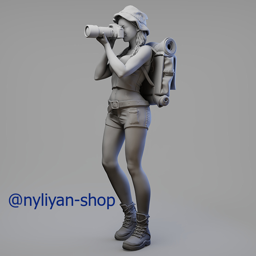 Unassembled Unpainted Resin Photography Girl Miniatures Action Figure ...