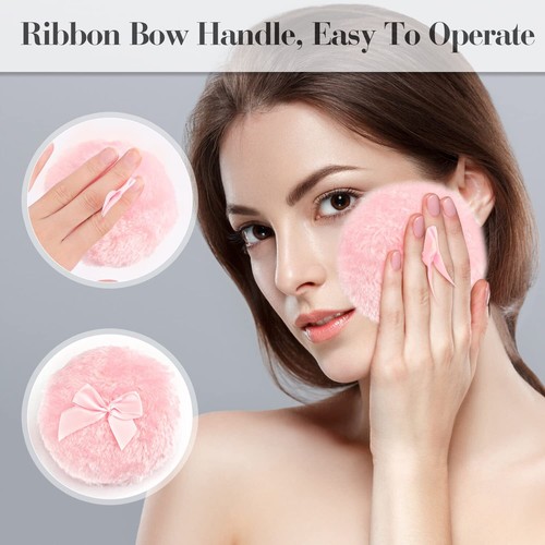 6 Pack 4 Inch Large Powder Puff Fluffy Soft Body Powder Puff Round ...