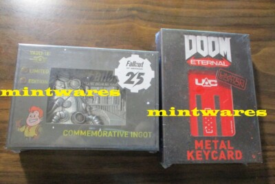 DOOM Eternal UAC Metal Red Key Card & Fallout 25th Anniversary Zinc ...