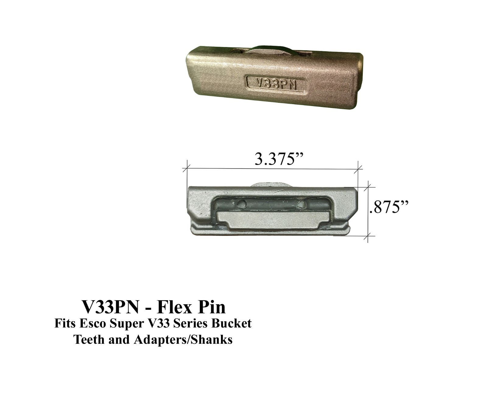 5 - 'fits Esco Super V' Excavator Bucket Dirt Teeth w Pins - V33SYL ...