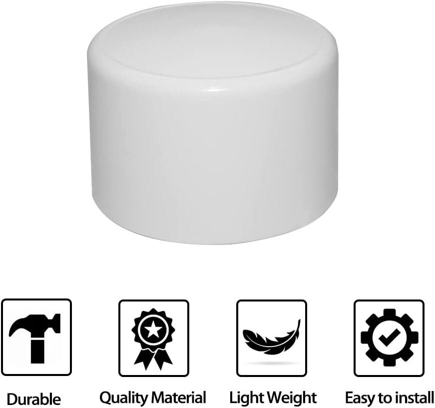 20PCS 3/4" PVC Cap Pipe End Plug Socket Adapter Fittings Slip Schedule ...