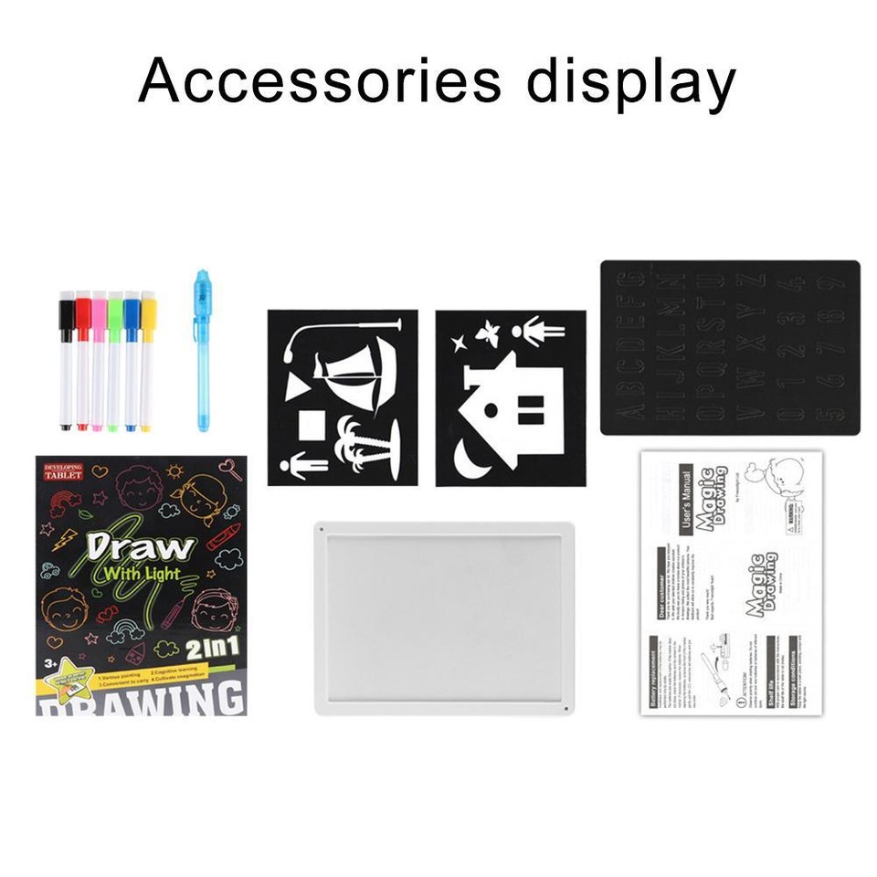 Magic LED Light Drawing Pad, LED Light Up Drawing Board for Kids Toy ...