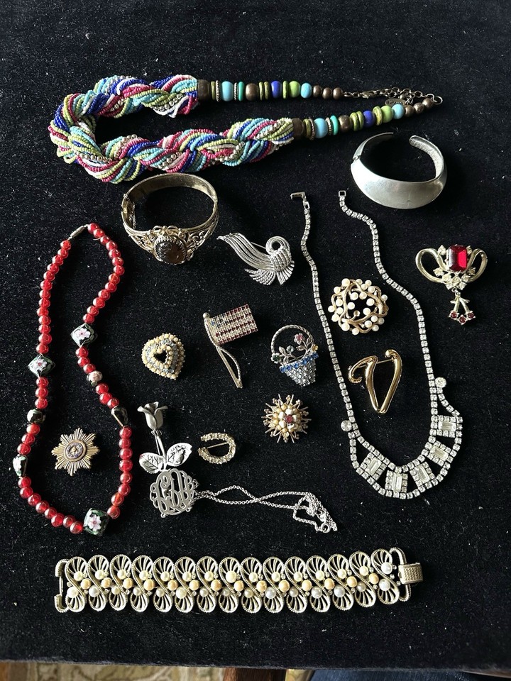 Vtg Jewelry Lot- Coro- Murano Cake-Sterling Greek Key-Enamel Pins-pins ...