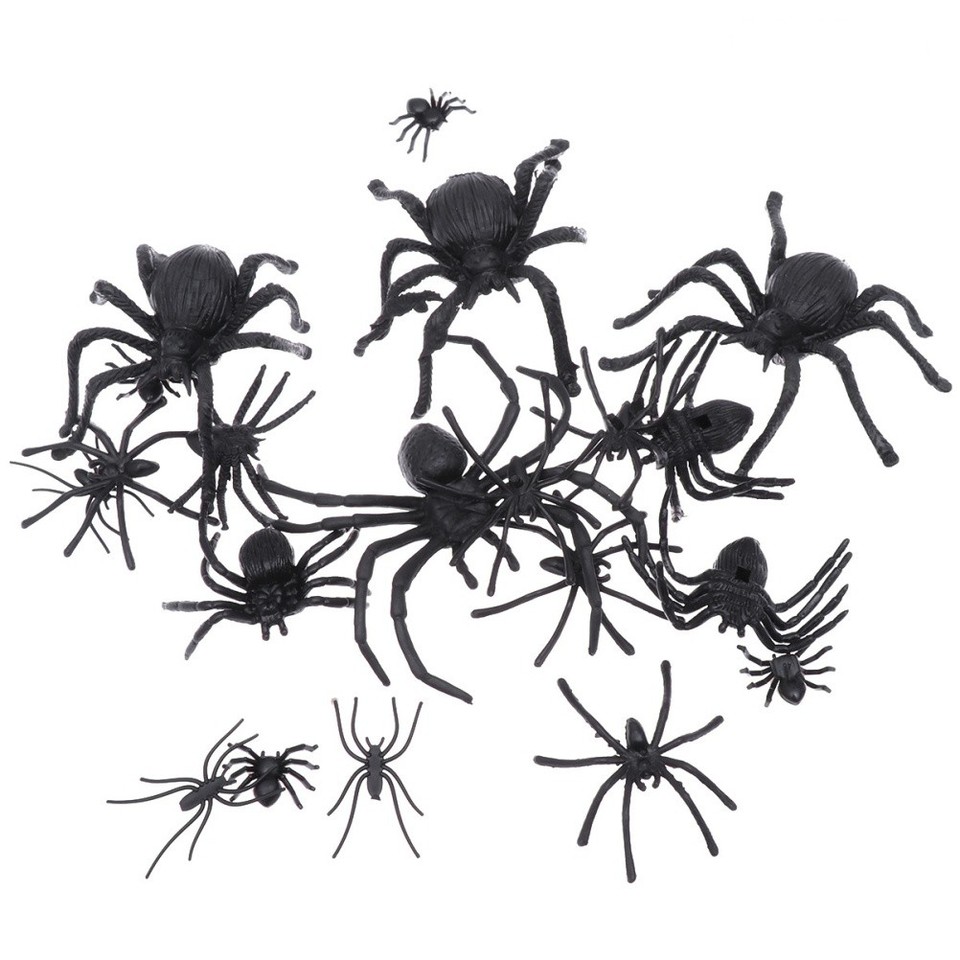 16 Pcs Simulation Plastic Spider Plastic Spiders Halloween Creepy ...