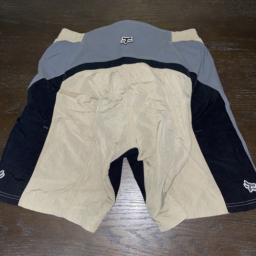 FOX Racing Shorts Mens XL Beige Black Padded Motocross MTB Biking ...