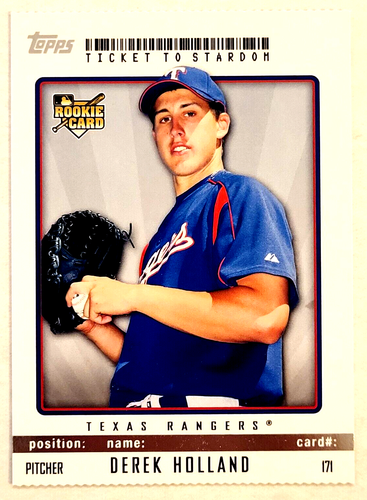 2009 Topps Ticket to Stardom Perforated Derek Holland rookie card #171 ...