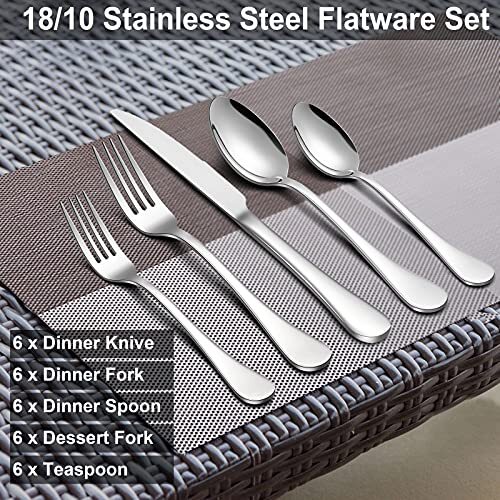 30piece 18/10 Flatware Set Stainless Steel Fancy Silverware Cutlery Set ...