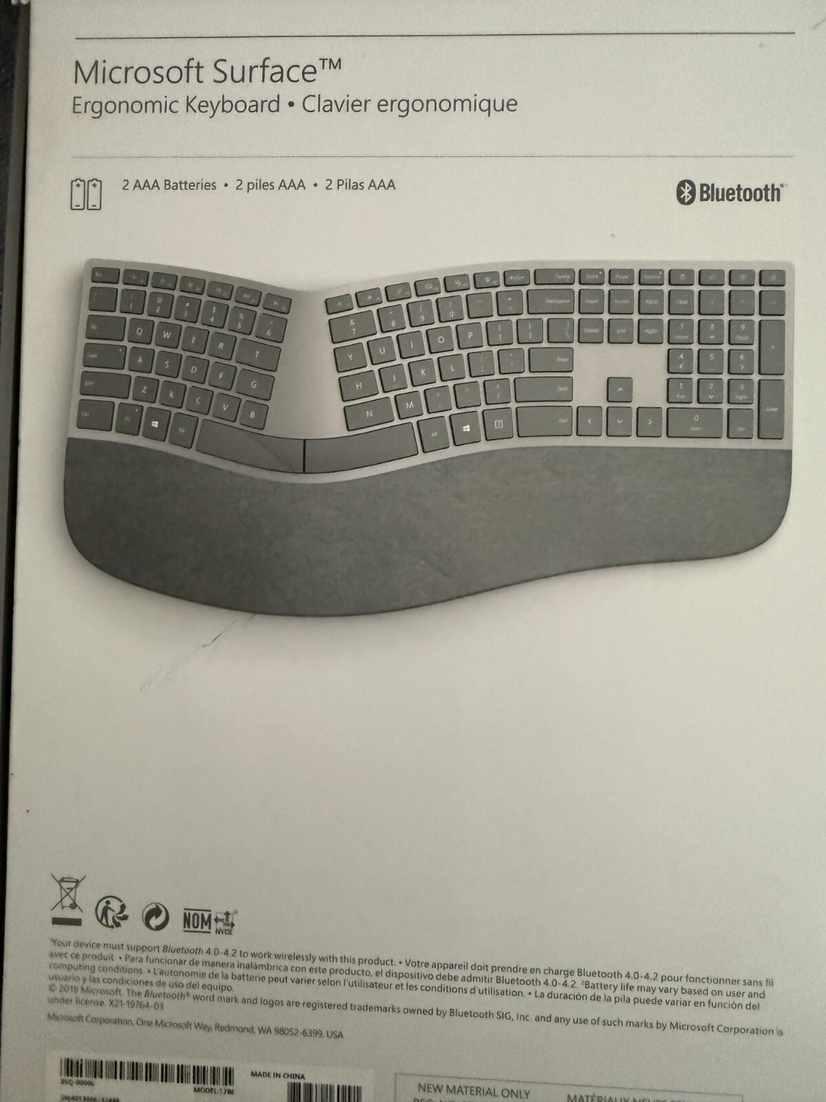 Microsoft Surface Ergonomic Wireless Keyboard - (3RA-00022) for sale online | eBay