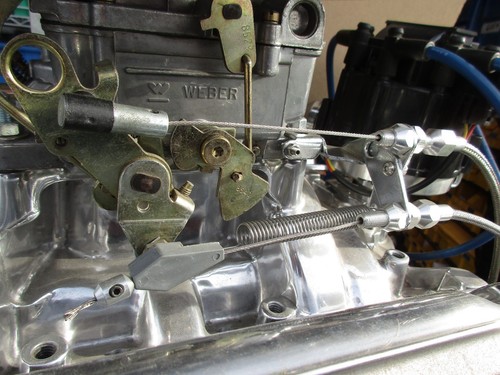 STAINLESS STEEL THROTTLE TH 350 KICK DOWN CABLE & BRACKET HOT ROD #6054 ...