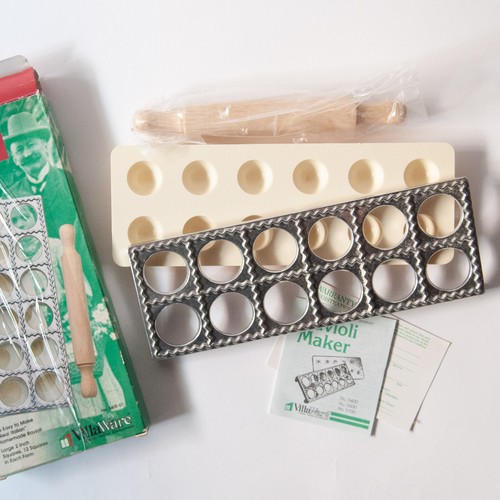 Villaware Metal Ravioli Maker Mold & Rolling Pin | Makes 12 | eBay