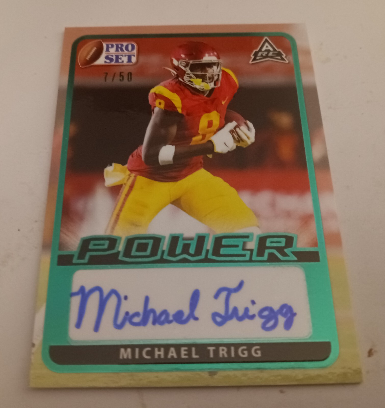 2021 Leaf Pro Set Power - Base Autographs Michael Trigg #BA-MT2 Emerald ...