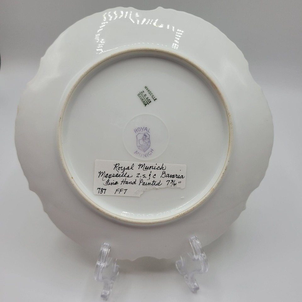 Antique Vtg Royal Munich Bavarian Porcelain Plate 7.75" Hand Painted ...