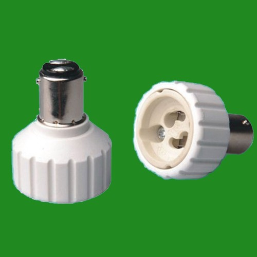 100x Small Bayonet SBC B15 To GU10 Light Bulb Adaptor Lamp Socket ...