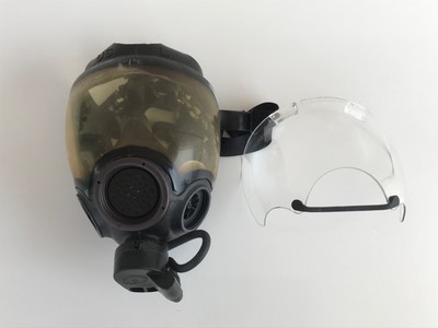 MSA Millennium CBRN Riot Control Mask LARGE Yellowed Clear Outsert Lens ...