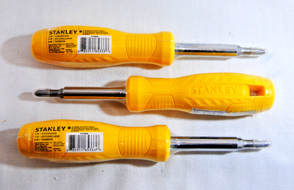 Stanley 6-in-1 Quick Change Interchangeable Screwdrivers Asst'd Lots ...