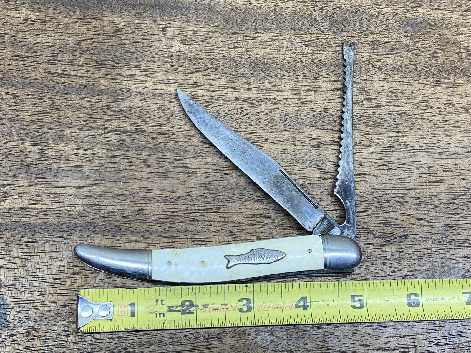 VINTAGE IMPERIAL FISHING FISH SCALER FOLDING POCKET KNIFE MADE IN USA ...