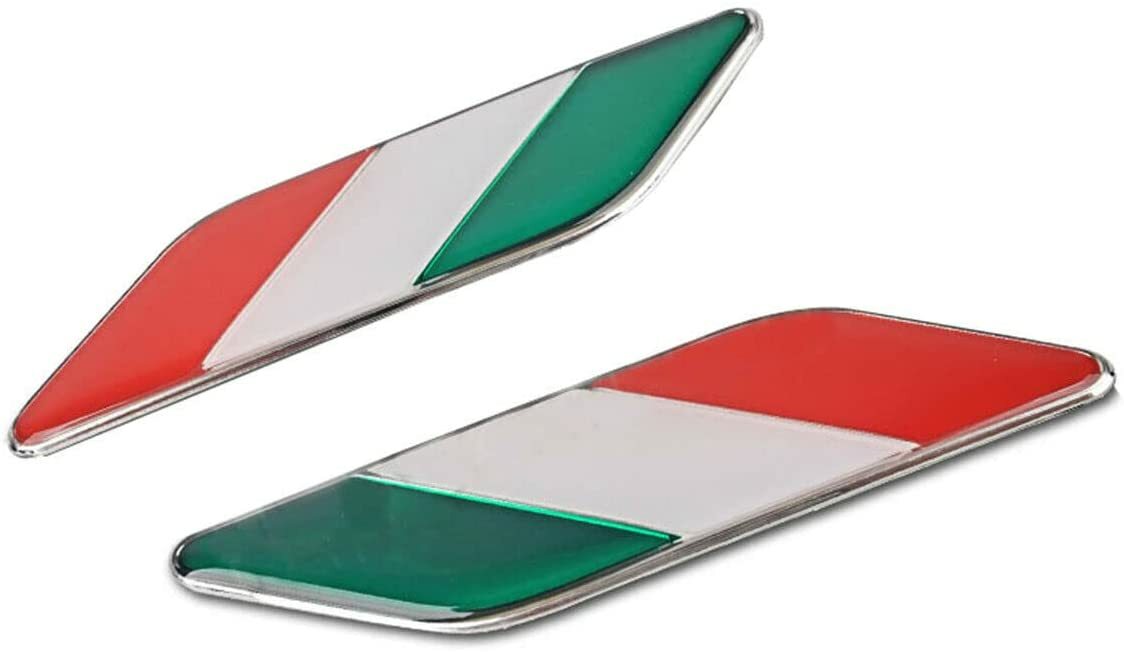 Pair Set Italy Flag Emblem Left&Right Car Side Fender Skirts Leaf Type ...